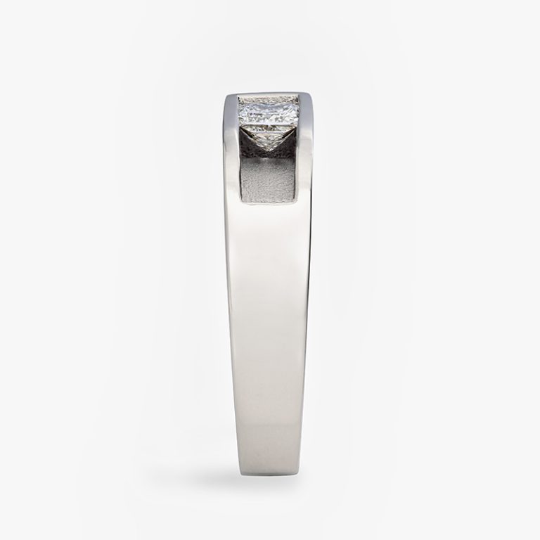 Men's Offset Princess Cut Ring - Teneff Jewelry