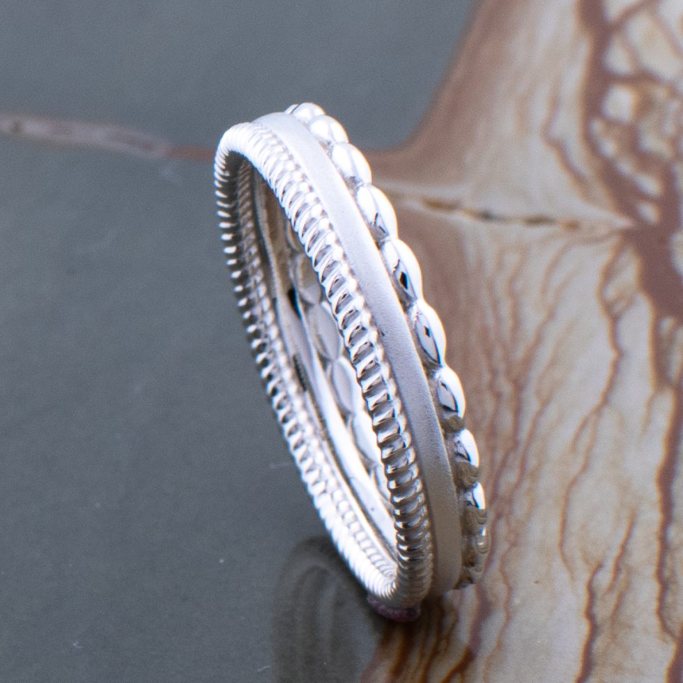 Stackable Ring Tri-Design - Teneff Jewelry