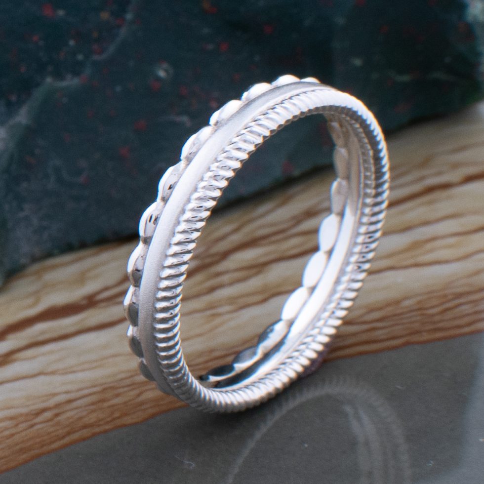 Stackable Ring Tri-Design - Teneff Jewelry