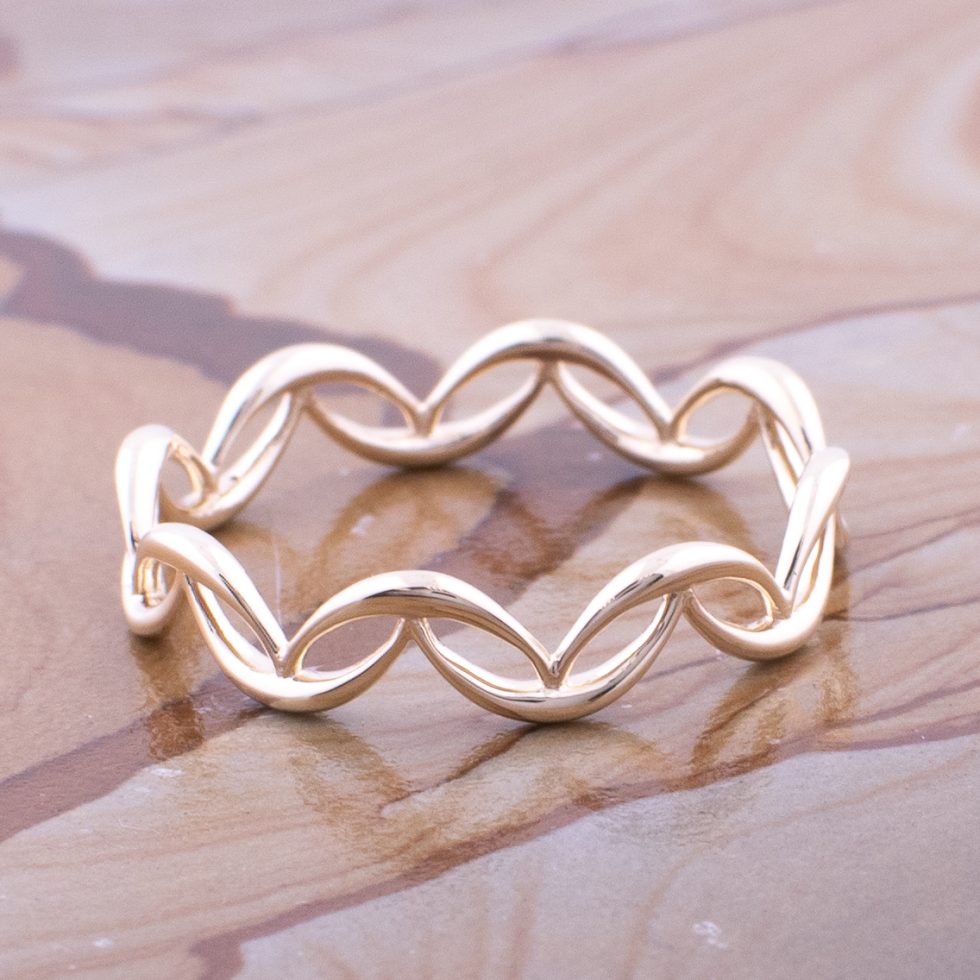 Stackable Ring Offset Crescent - Teneff Jewelry