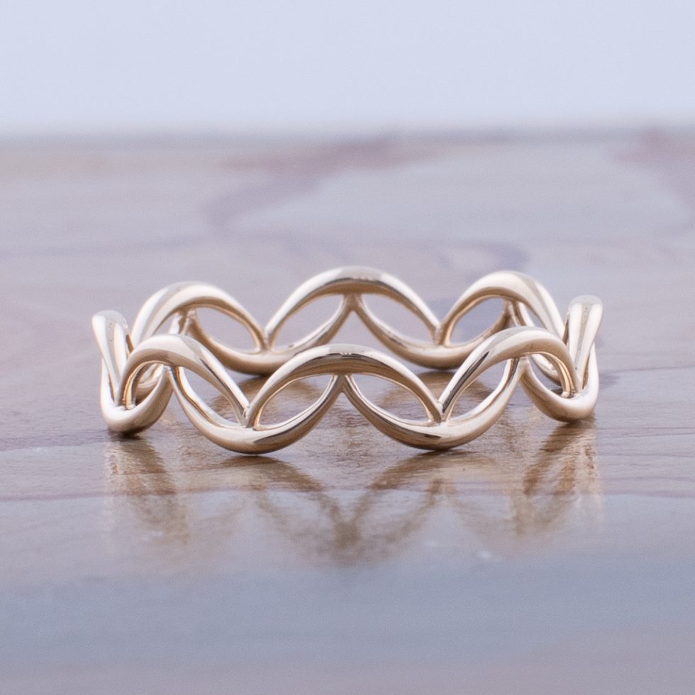 Stackable Ring Offset Crescent - Teneff Jewelry