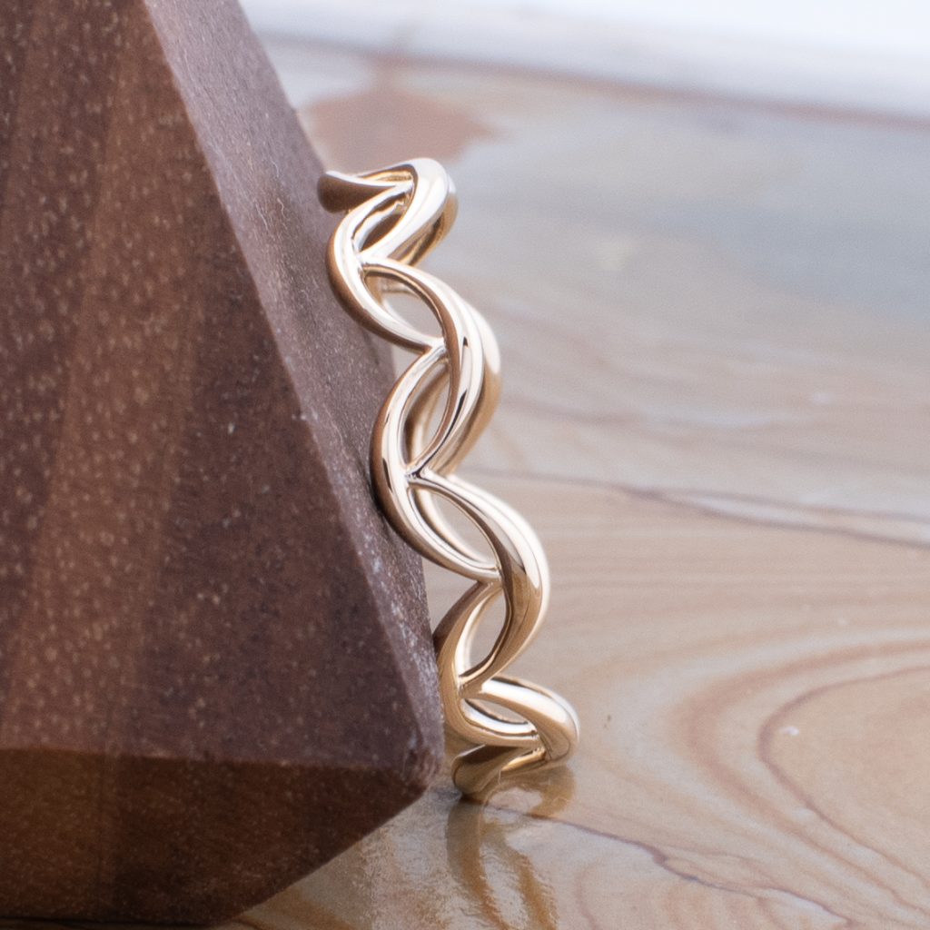 Stackable Ring Offset Crescent - Teneff Jewelry