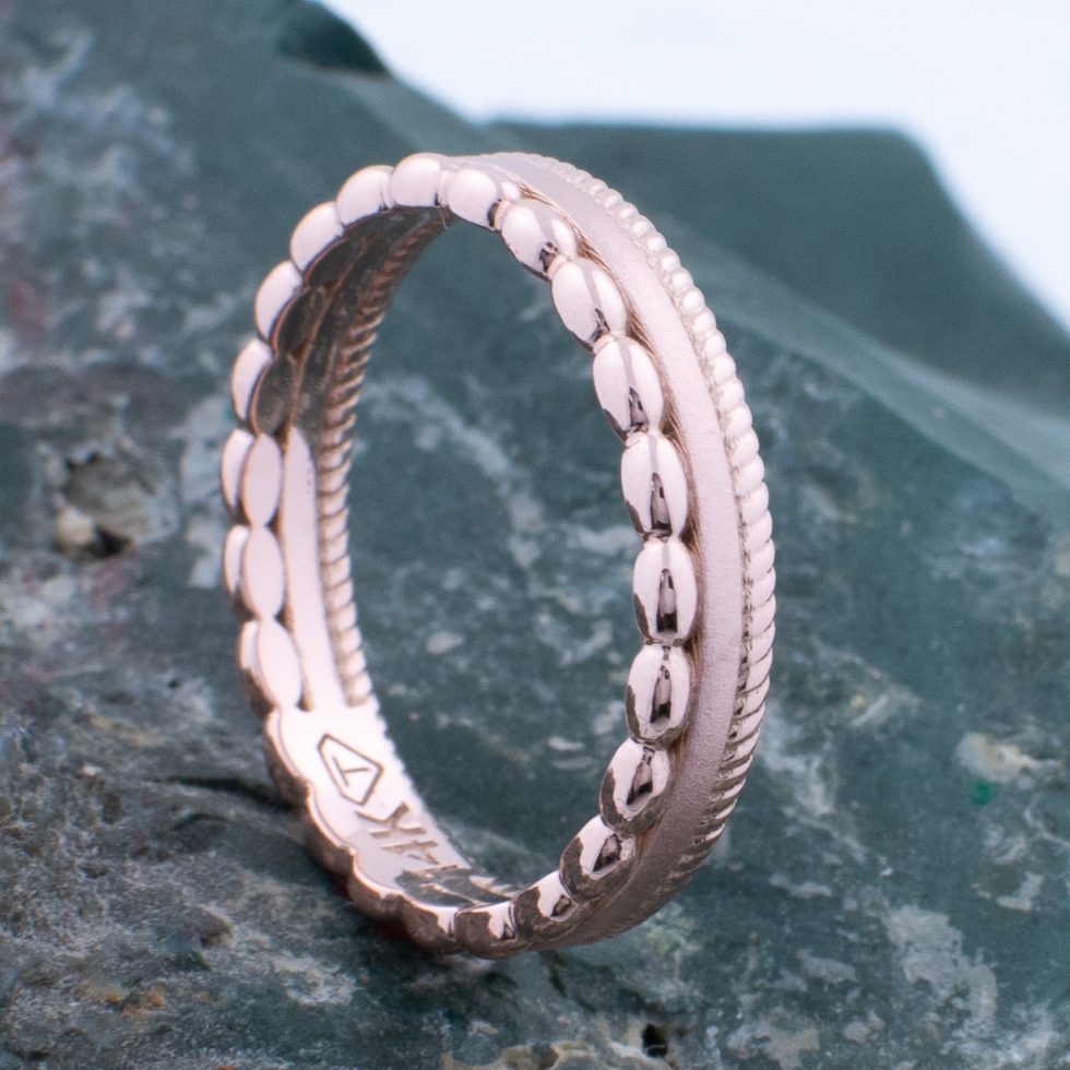 Stackable Ring Tri-Design - Teneff Jewelry