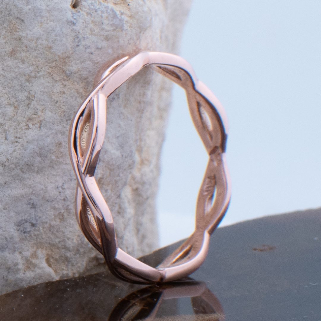 Stackable Ring Two-Strand Weave - Teneff Jewelry
