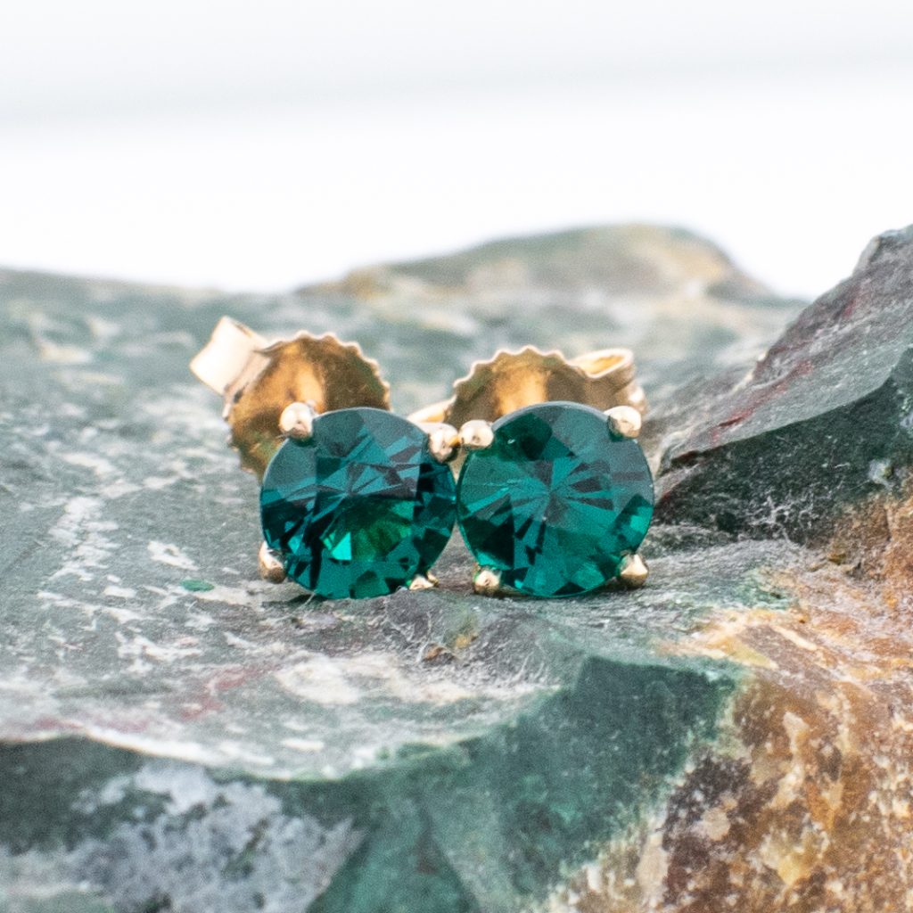 Lab-Grown Emerald Stud Earrings - Teneff Jewelry